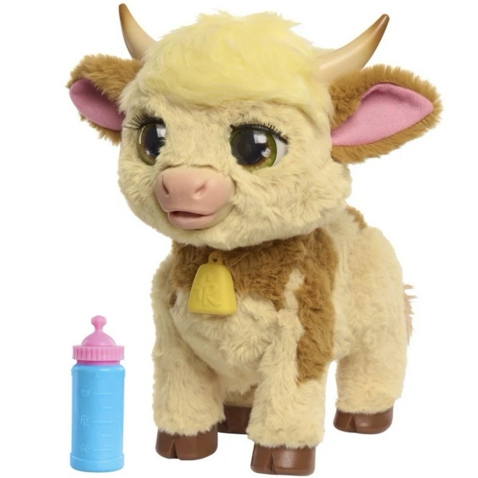 FurReal Friends Maggie the Feed & Follow Highland Cow Interactive Plush ...