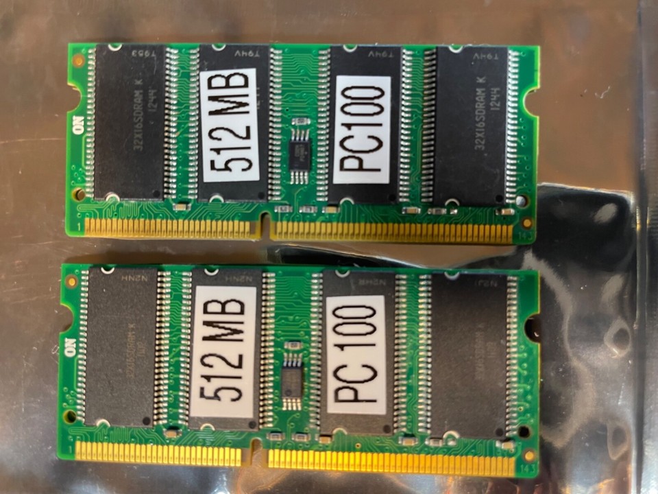 1GB (2 x 512GB) PC100 SDRAM 144PIN Laptop Notebook Memory 144-PIN SO ...