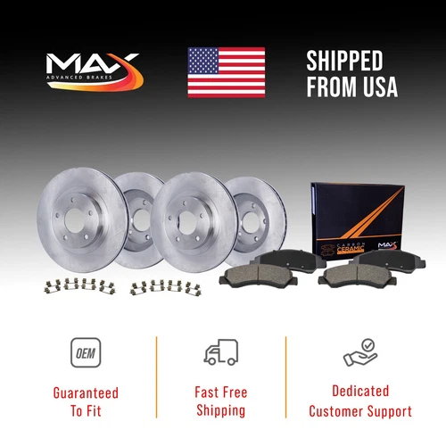 Front & Rear Brake Rotors + Ceramic Pads For 2013-2016 2017 Ford C-Max ...