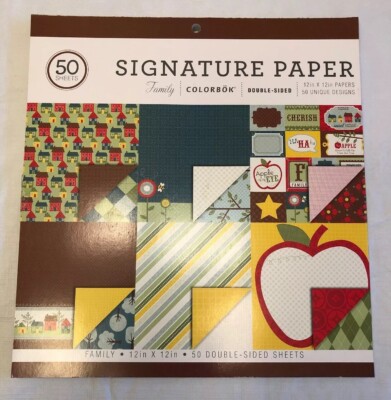 COLORBOK 50 SHEET 12" X 12" Designer Paper FAMILY 50 Unique Designs ...