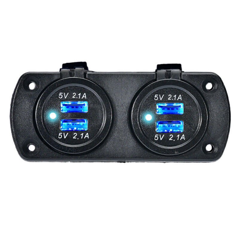 Dual USB 4 Ports Power Charger Socket Outlet Flush Mount 12V 24V ...