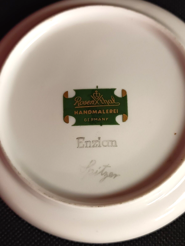 Vintage Rosenthal Handmalerei Germany Butter Pat Plate Enzian Spitzer ...