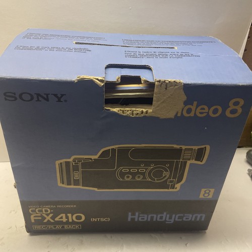 Sony Video 8 Handycam CCD-FX410 Video Camera Recorder Remote Bundle Box ...