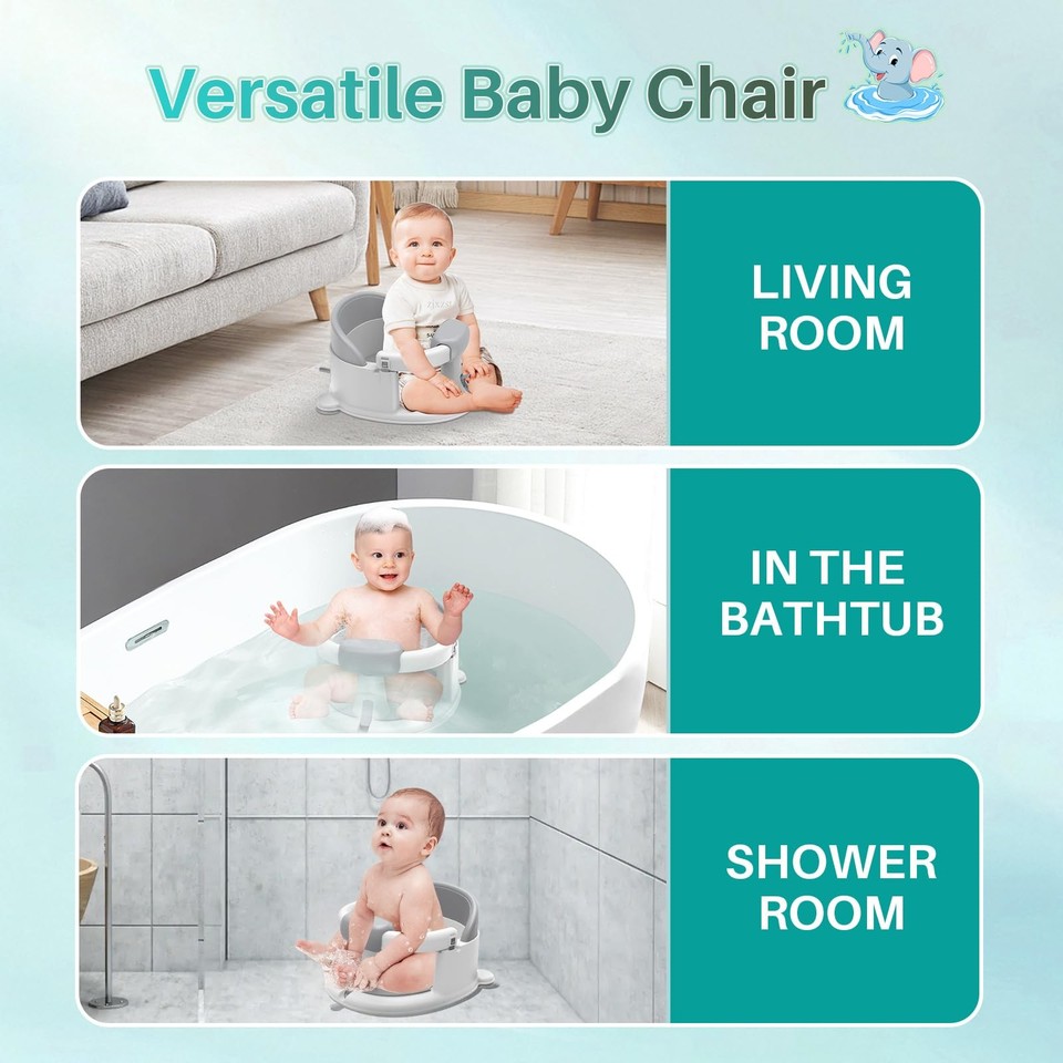 Baby Bath Seat for Babies 6 Months & Up, Non-Slip, Safe and Comfortable ...
