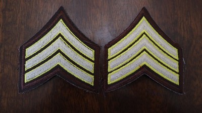 US Army Law Enforcement Sergeant Chevrons Sew On Rank Gold / Yellow ...