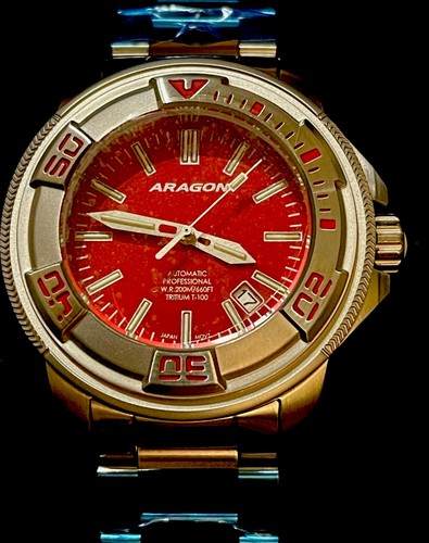 Aragon A404RED DF-45 Swiss Microtek T-100 16 Tubes Automatic 45mm | eBay