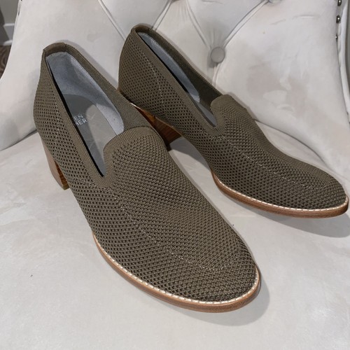 Eileen Fisher Dern Sz 9 Brown Stretch Knit Loafer Pumps Shoes Comfort ...