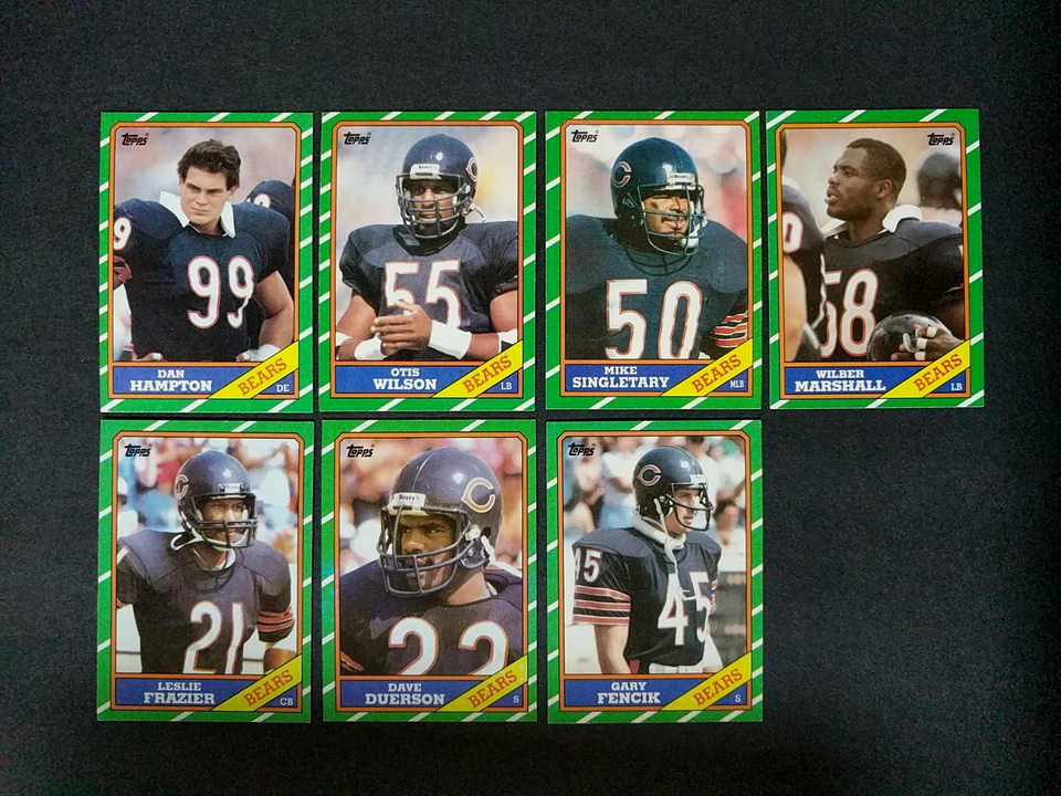 1986 Topps Football CHICAGO BEARS ~ 23 Card Team Set * Super Bowl XX ...