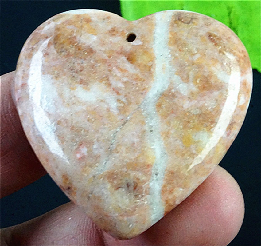JT26825 40x40x8mm Natural Mexico Crazy Lace Agate Heart Pendant Bead ...