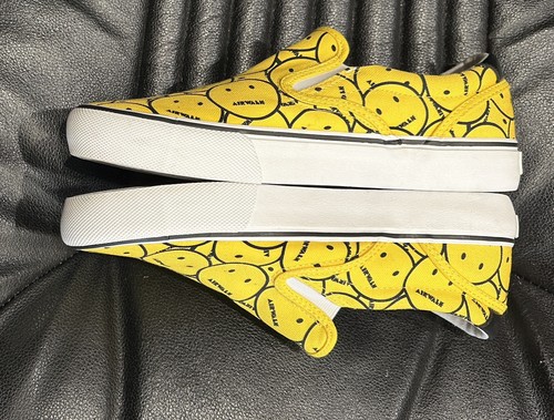 AIRWALK Size 9 Yellow Smiley Face 628 Cushioned Canvas Women’s Sneakers ...
