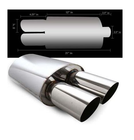 BMW E39 E38 E46 E90 E92 E60 E64 E36 E30 Dual 3" Slant Tip Performance Muffler | eBay