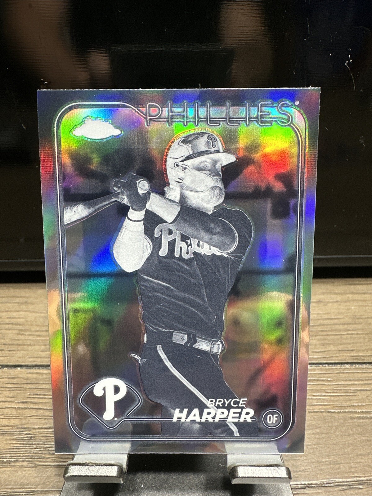 2024 Topps Chrome BRYCE HARPER Negative Refractor Philadelphia Phillies ...