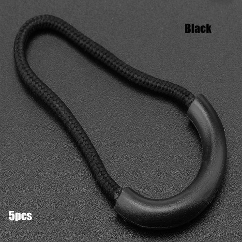Black Cord Rope Pullers Nylon Zip Puller Replacement Ends Lock Zips for ...