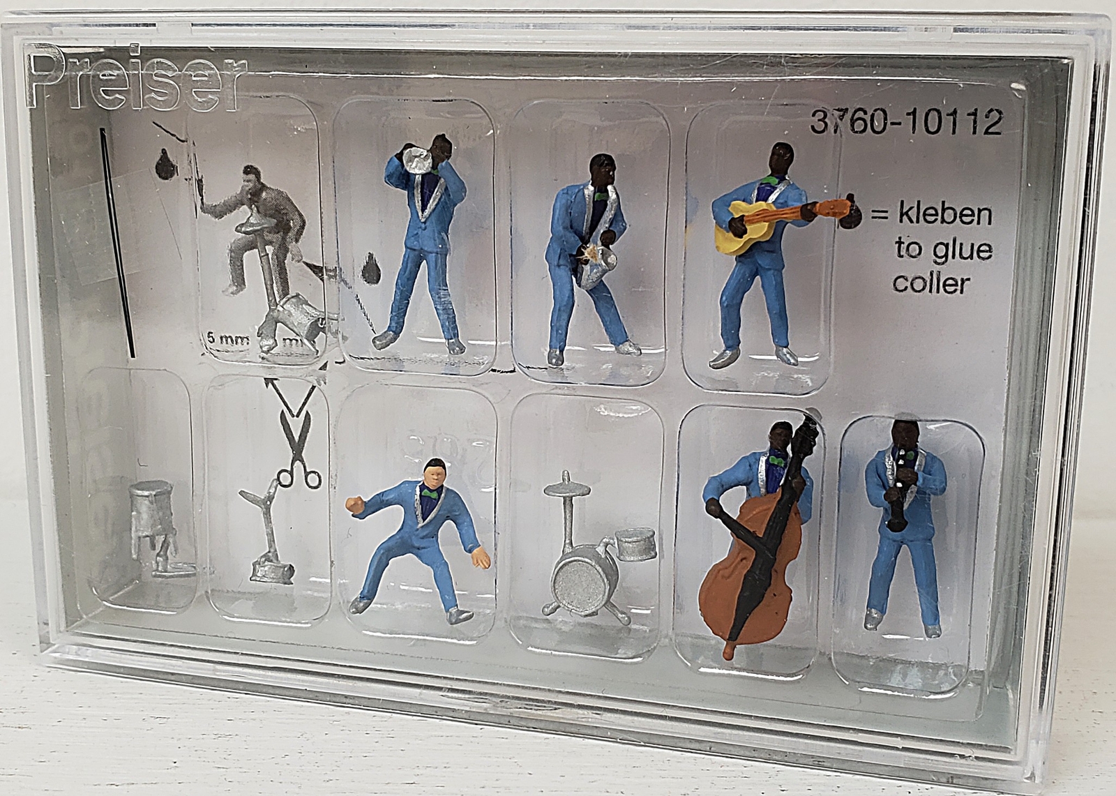 PREISER NEW #10112 HO 1/87 Sextet Jazz Band with Instruments & Drum ...