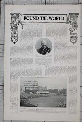 1901 PRINT ACCLAIMING KING EDWARD VII AT HONG KONG MAJOR GENERAL BOYES ...