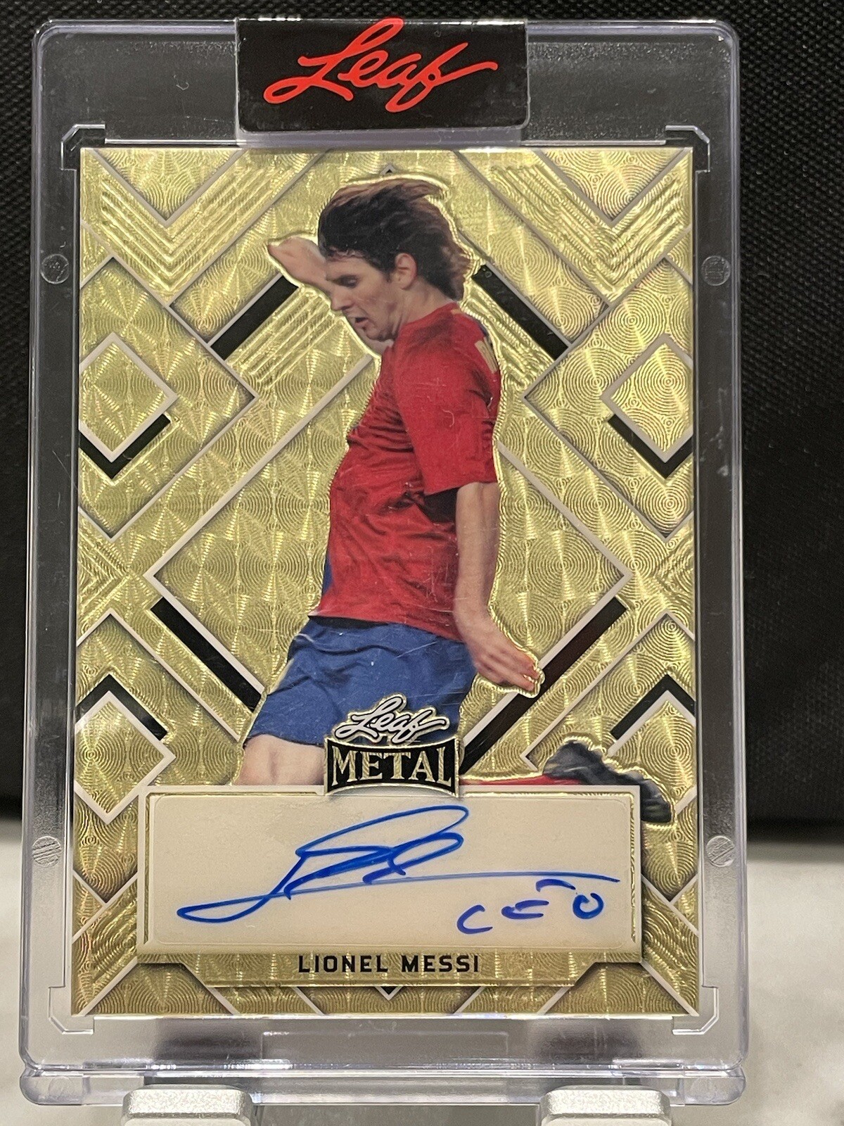 Lionel Messi Leaf Metal Soccer Superfractor Gold Circles 1/1 One of One ...