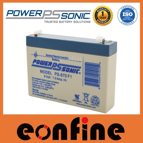Power Sonic PS670 6V 7.0Ah F1 Terminal Rechargeable Sealed Lead Acid ...