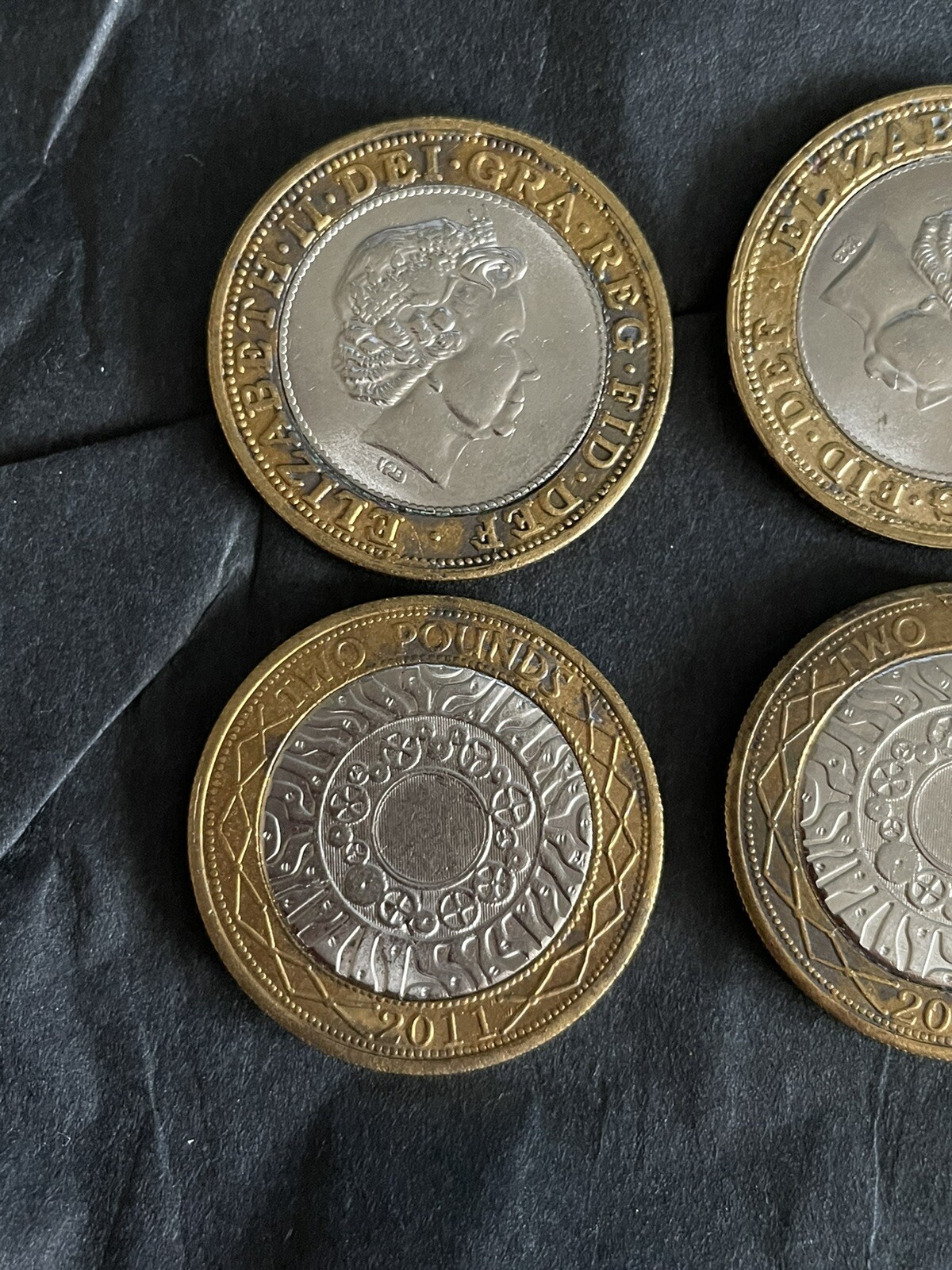 Most hunted rare coins. 2011 limited edition 2 pound coins. Set of 3 ...