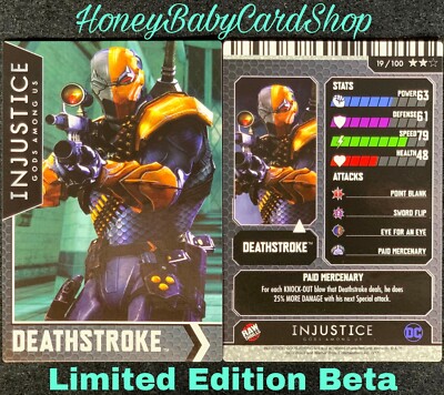 Injustice Arcade Limited Edition Beta Card 19 Deathstroke Out of Print ...
