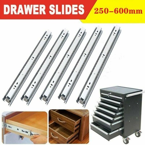 1-10 Pair Ball Bearing Drawer Slides Runners Heavy Duty Full Extension ...