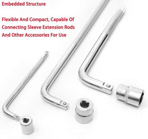 L Shape Socket Breaker Bar Wrench 1/4" 3/8" 1/2" Inch Drive Ratchets 90 ...