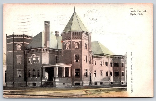 Elyria Ohio~Lorain County Jail Bldg Street View~PM 1908~Pub Bins Vtg ...