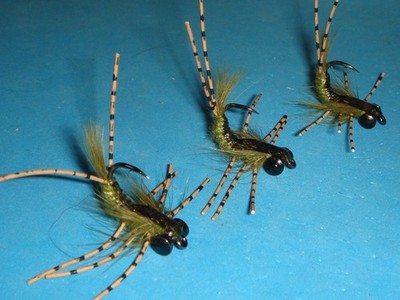 FLY FISHING FLIES - Olive STICK-em-UP CARP Nymph, size #4 (3 pcs.) | eBay
