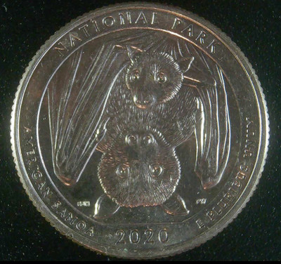 2020 W American Samoa West Point Fruit Bat Quarter V75 Circulated ATB ...