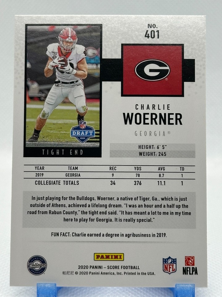 Charlie Woerner 2020 Score #401 (RC) - Georgia Bulldogs | eBay