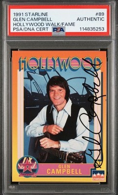 PSA Glen Campbell Signed 1991 Starline Hollywood Walk Of Fame PSA DNA ...