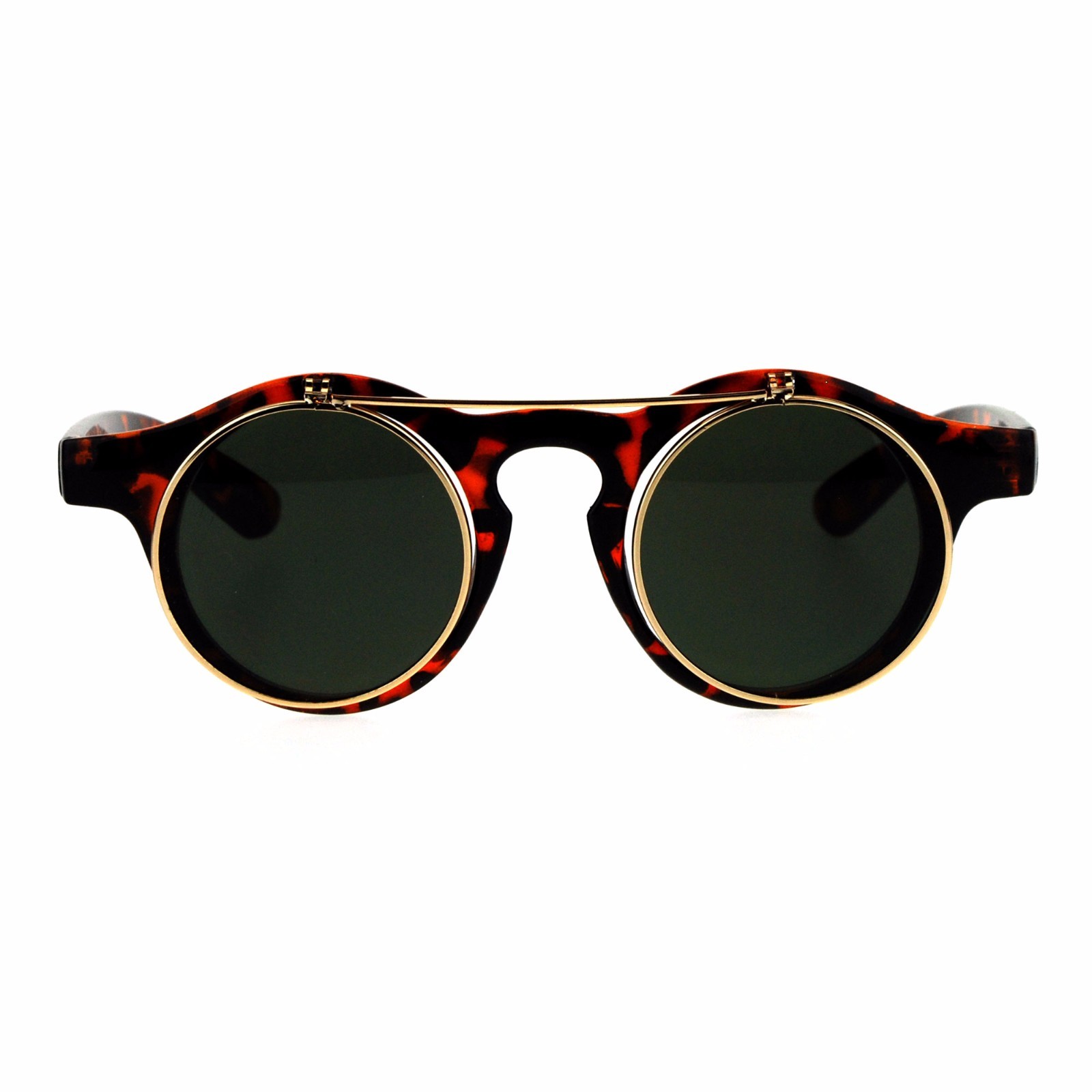 Mens Unique Vintage Style Flip Up Hippie Round Plastic Horn Rim Pimp ...