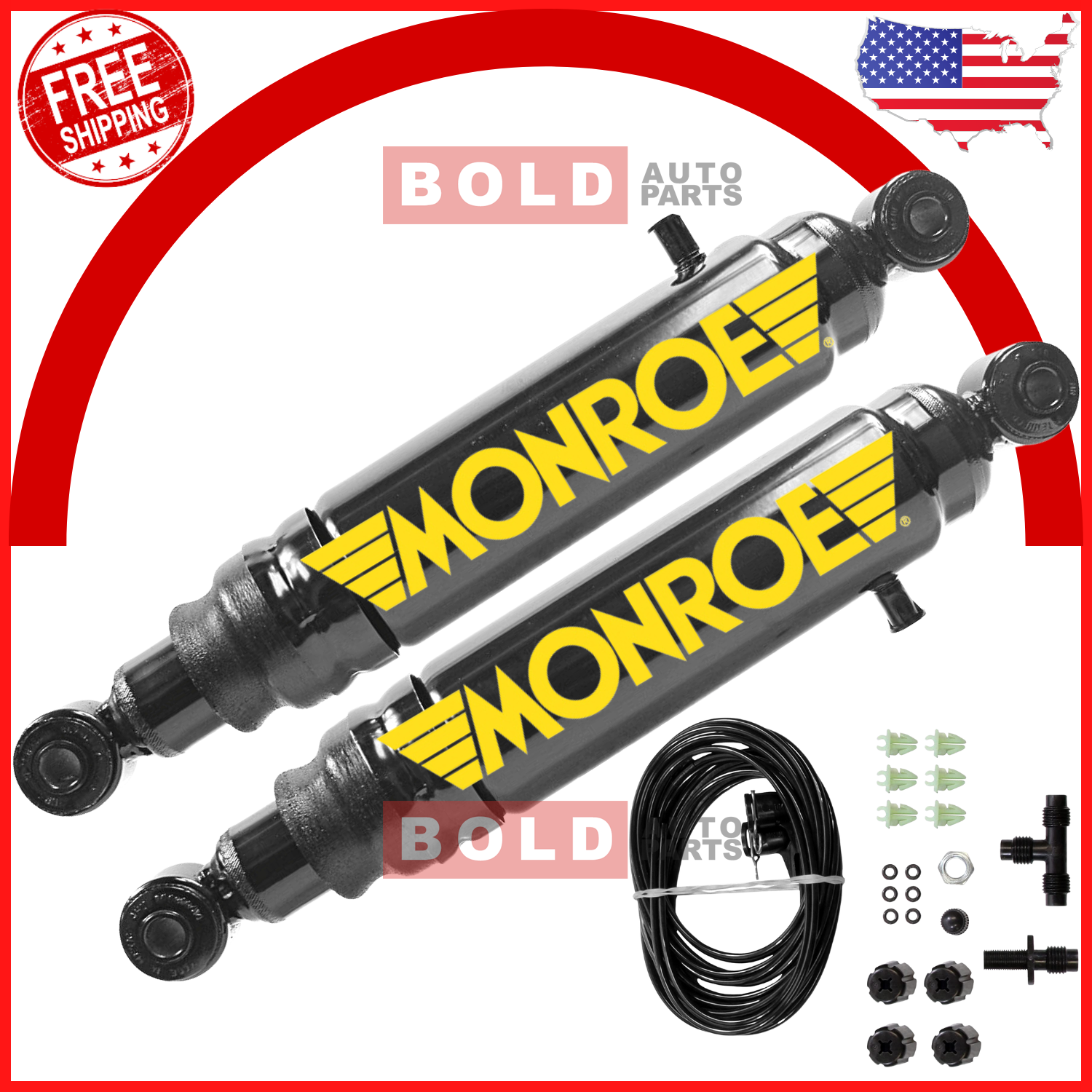 MONROE MA830 Manual Conversion Air Shocks w Install Kit for Suburban ...