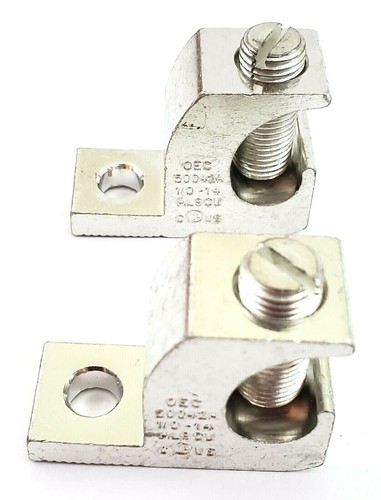 Lot of 2 Morris 90575 Aluminum Lay In Lugs Dual Rated 1/0-14 AWG Open ...