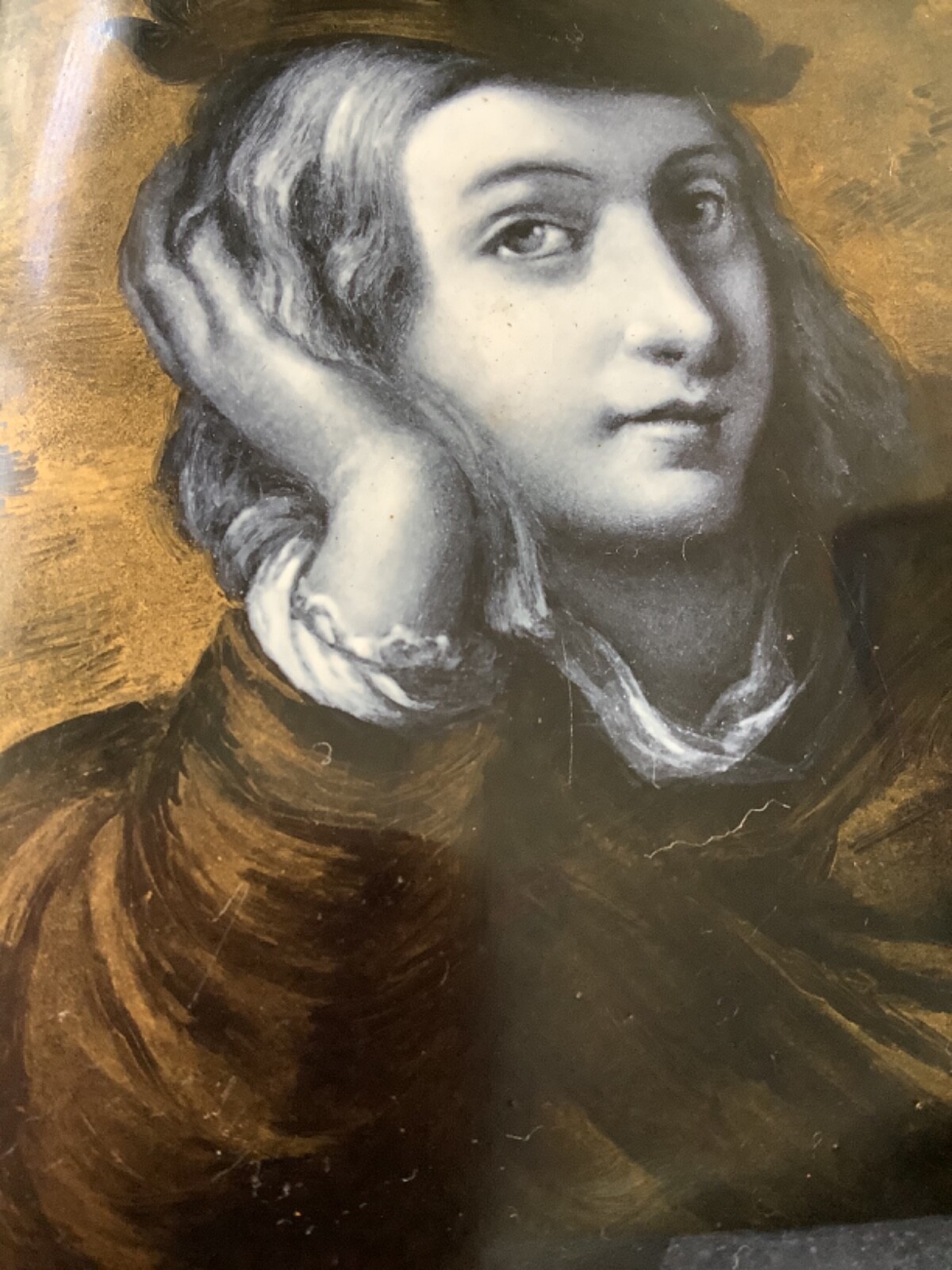 19th century Enamel Painted Curved plate Portrait RAPHAEL SANZIO signed ...