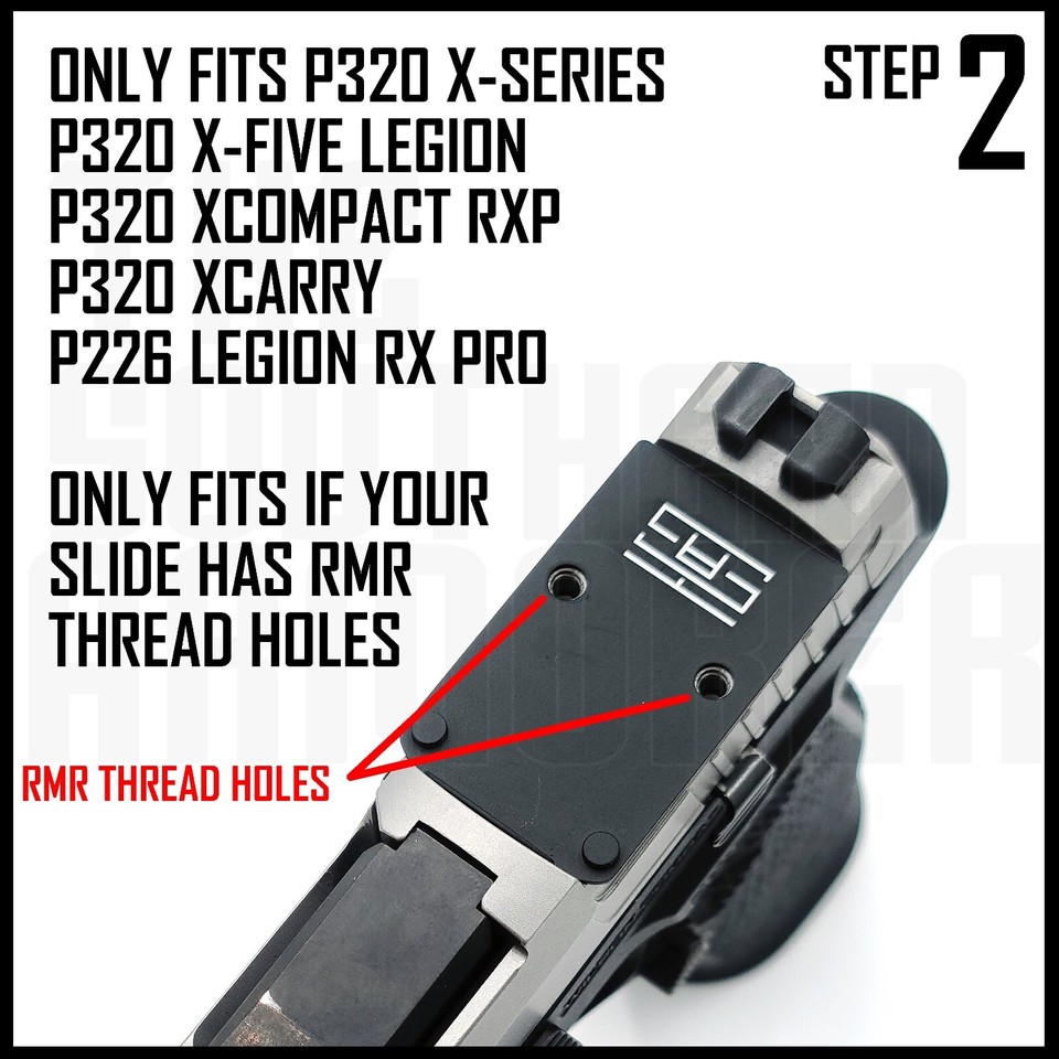 Adapter Plate for Sig P320X w/ RXP ROMEO1 Pro Slide to fit Trijicon ...
