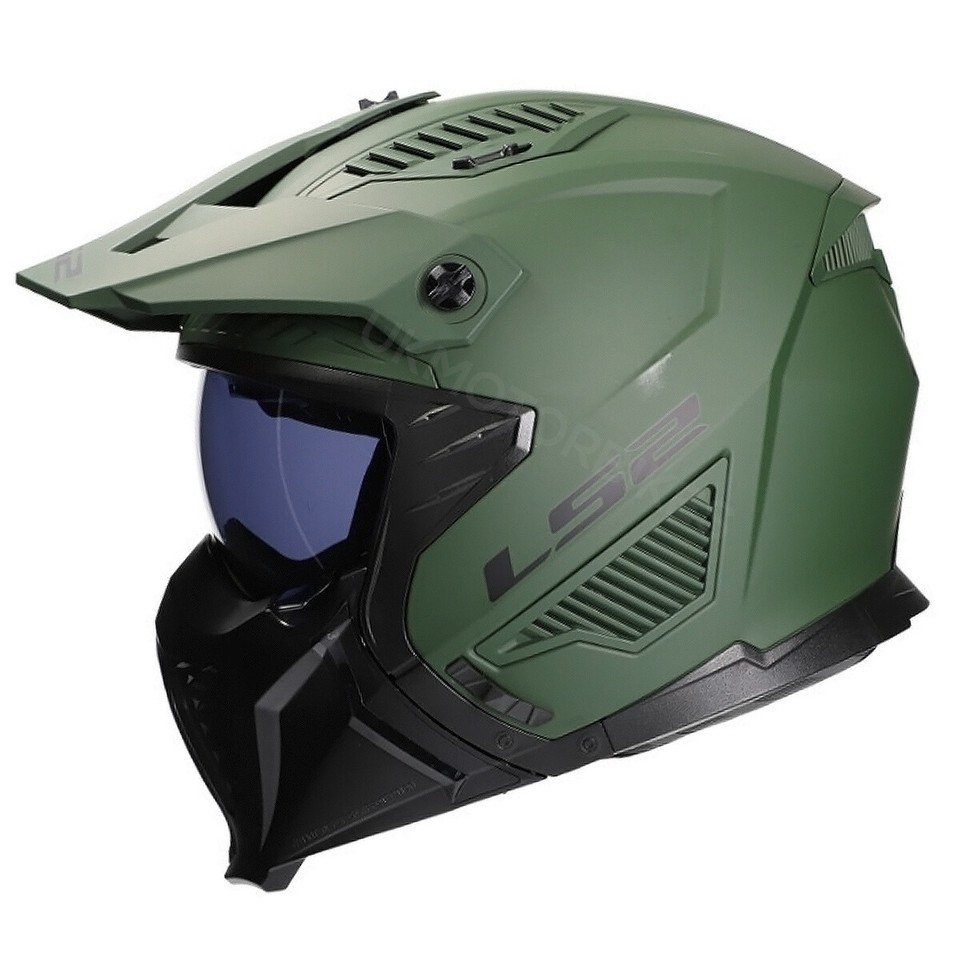 LS2 OF606 DRIFTER DEVOR MODULAR OPEN FACE MOTORCYCLE HELMET + FREE DARK ...