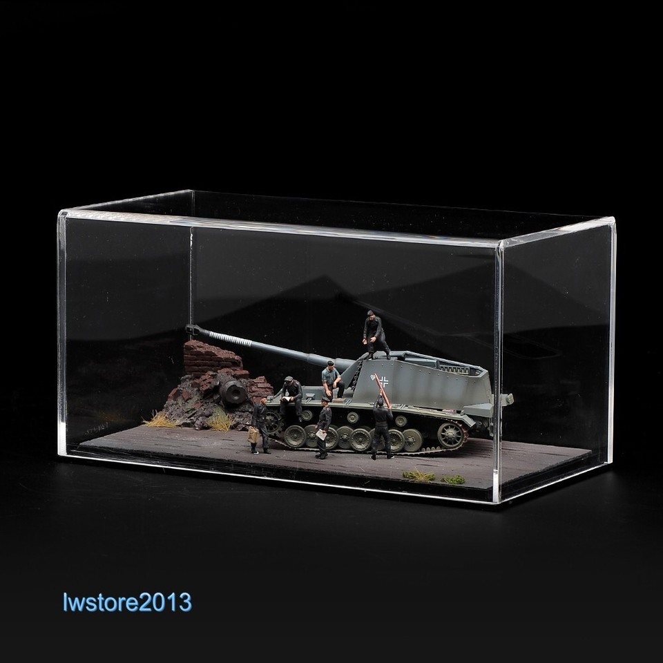 1/72 WWII Tank Soldier Display Case Platform Scene Props Miniatures ...