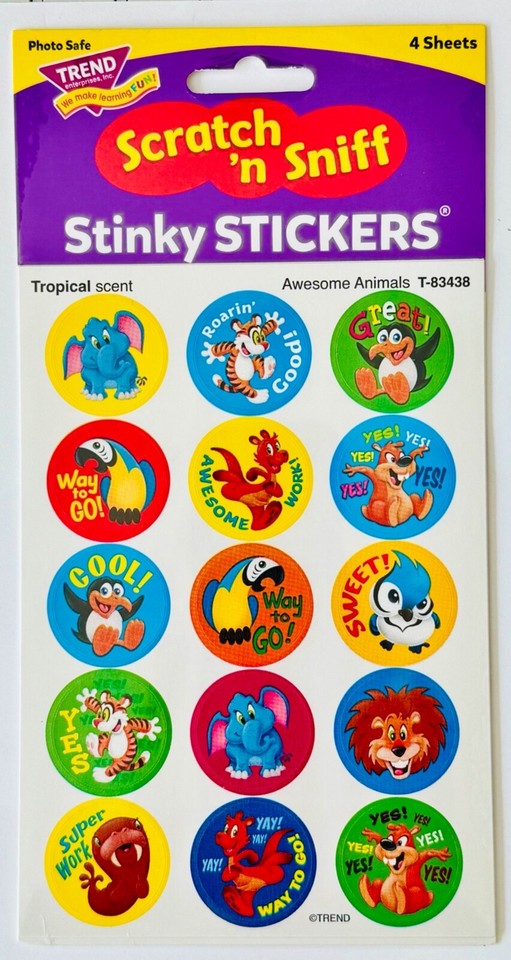 TREND Scratch N Sniff Sticker Collection Tropical Animals & CHOCOLATE ...