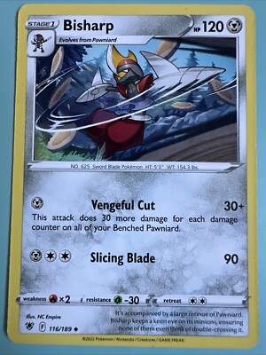 Bisharp 116/189 Regular Uncommon Astral Radiance Pokemon Trading Card ...