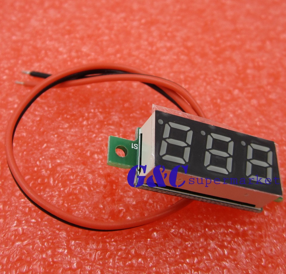 0.28" DC Digital Voltmeter Panel Mount LED Voltage Volt Meter Red 2.5 ...
