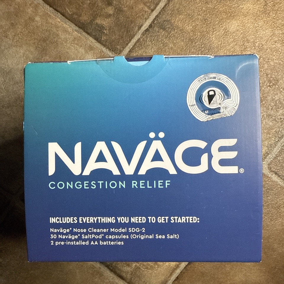 NAVAGE- Saline Nasal Irrigation Kit- FACTORY SEALED- 30 FREE Salt Pods ...