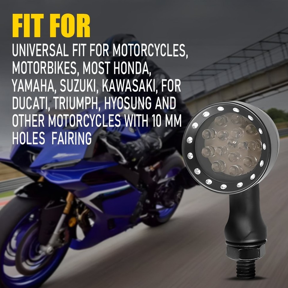 Smoke 4x Motorcycle LED Blinker Turn Signal Amber Light For Harley ...