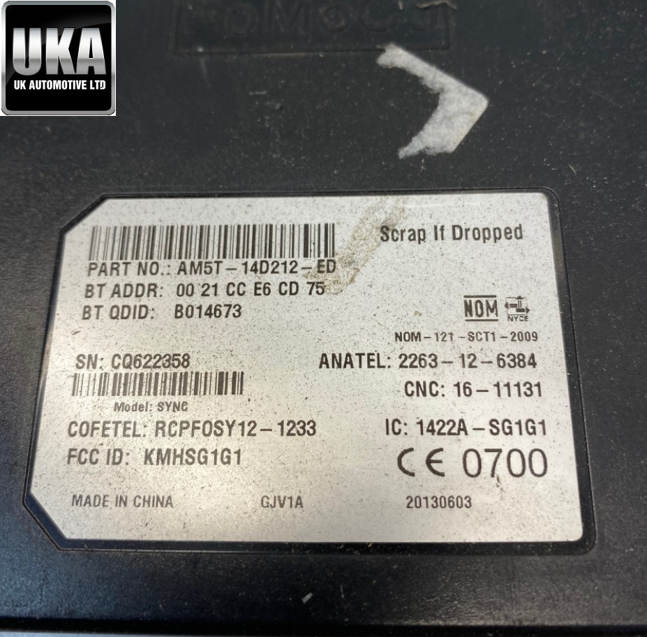 Ford Fiesta Focus Ka B-Max Bluetooth Modul AM5T-14D212-ED AM5T14D212ED ...