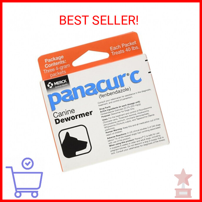 Panacur C Canine Dewormer (Fenbendazole), 4 Gram, 3 Count (Pack of 1 ...