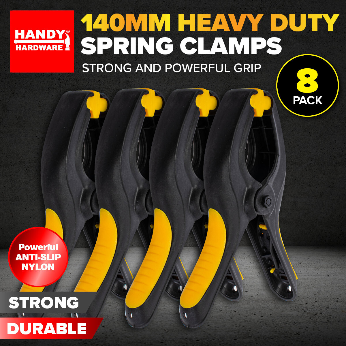 Handy Hardware 14cm Spring Clamps, Set of 8 Units (9326243229260) for ...