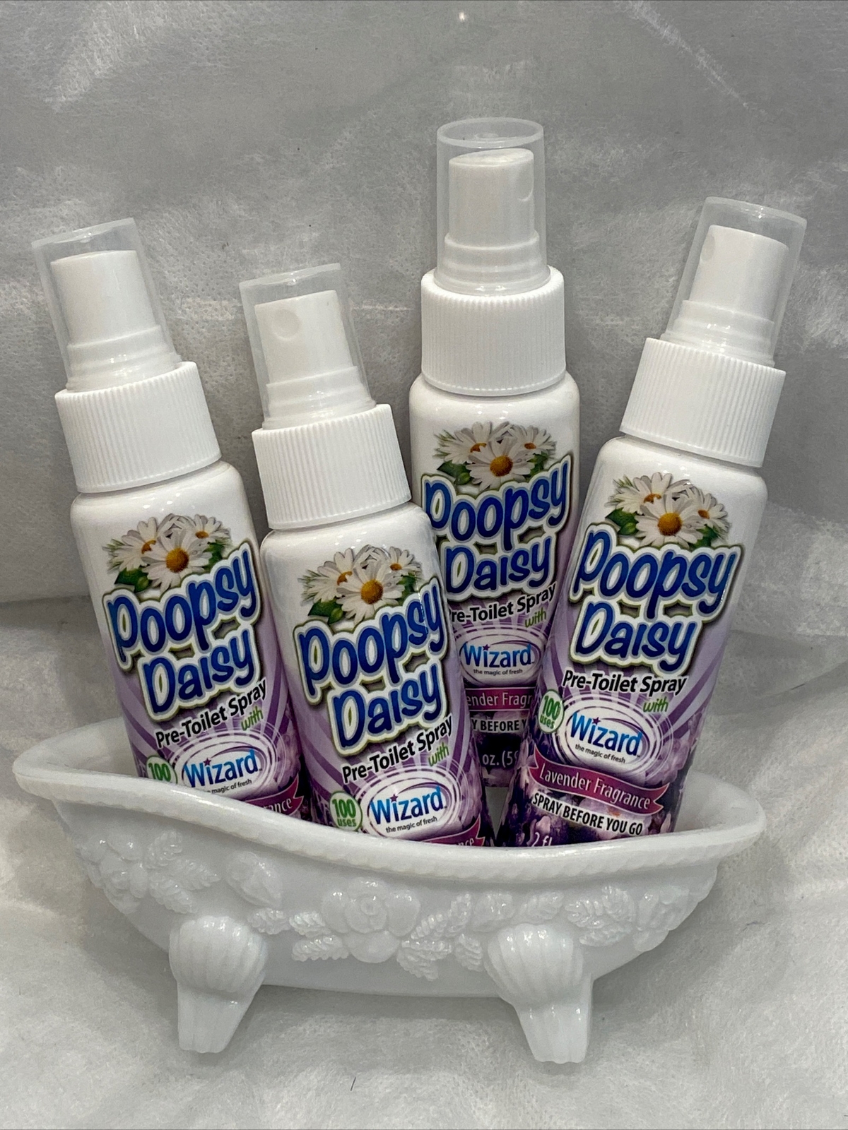 4 Pack Poopsy Daisy Pre-Poo Spray By Wizard 2oz ea. THIS WORKS Lavender ...