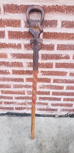 Kenyan Walking Stick Cane Carved African Handmade - Gem