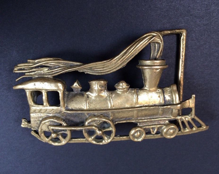 Rare Ivar Hyden Steam Train Engine Locomotor Brass Belt Buckle Artist ...