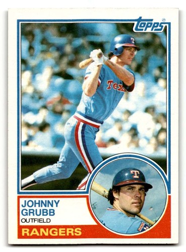 1983 Topps #724 Johnny Grubb Texas Rangers Baseball Cards NM Near Mi ID ...
