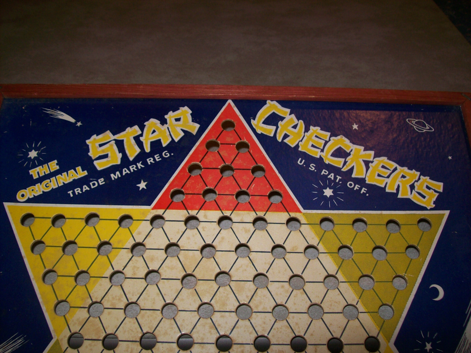 Vintage Chinese Star Checkers Board 1938 LG Ballard Wood Frame Wall Art ...